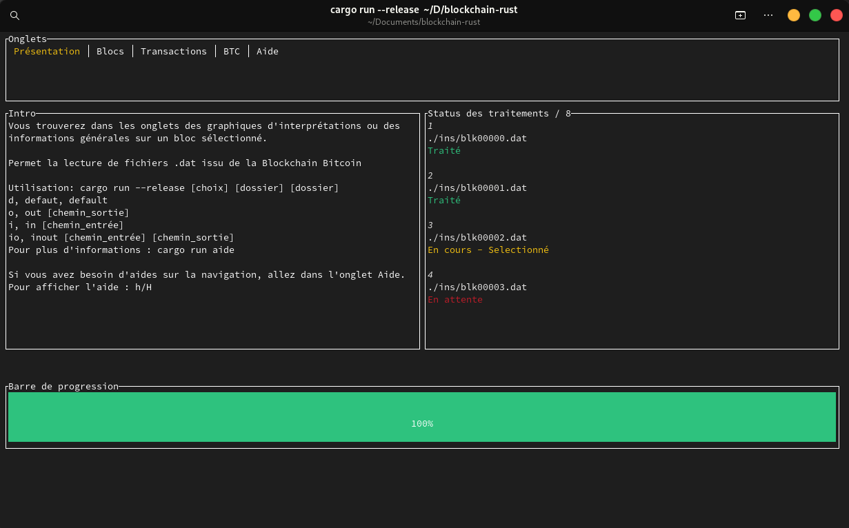 Exploration de la blockchain Bitcoin avec Rust - L3